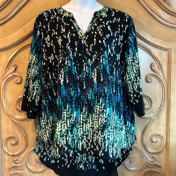 Cato | Tops | Cato Leaf Print Blouse | Poshmark